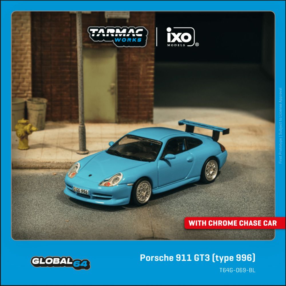 TARMAC WORKS GLOBAL64 1/64 Porsche 911 GT3 (type 996) Light Blue | HW ...