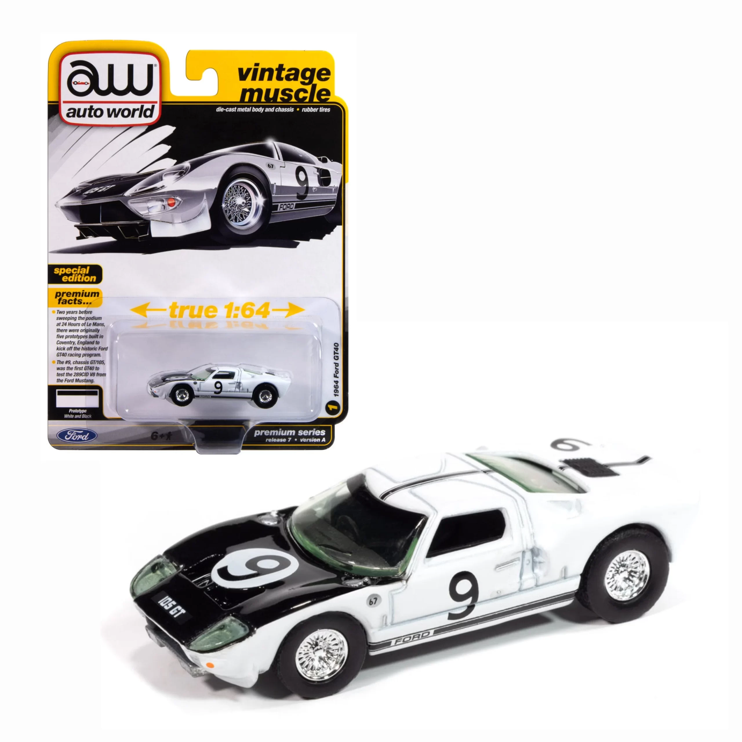 Auto World 1:64 1964 Ford GT40 in Gloss White | HW Bogotá