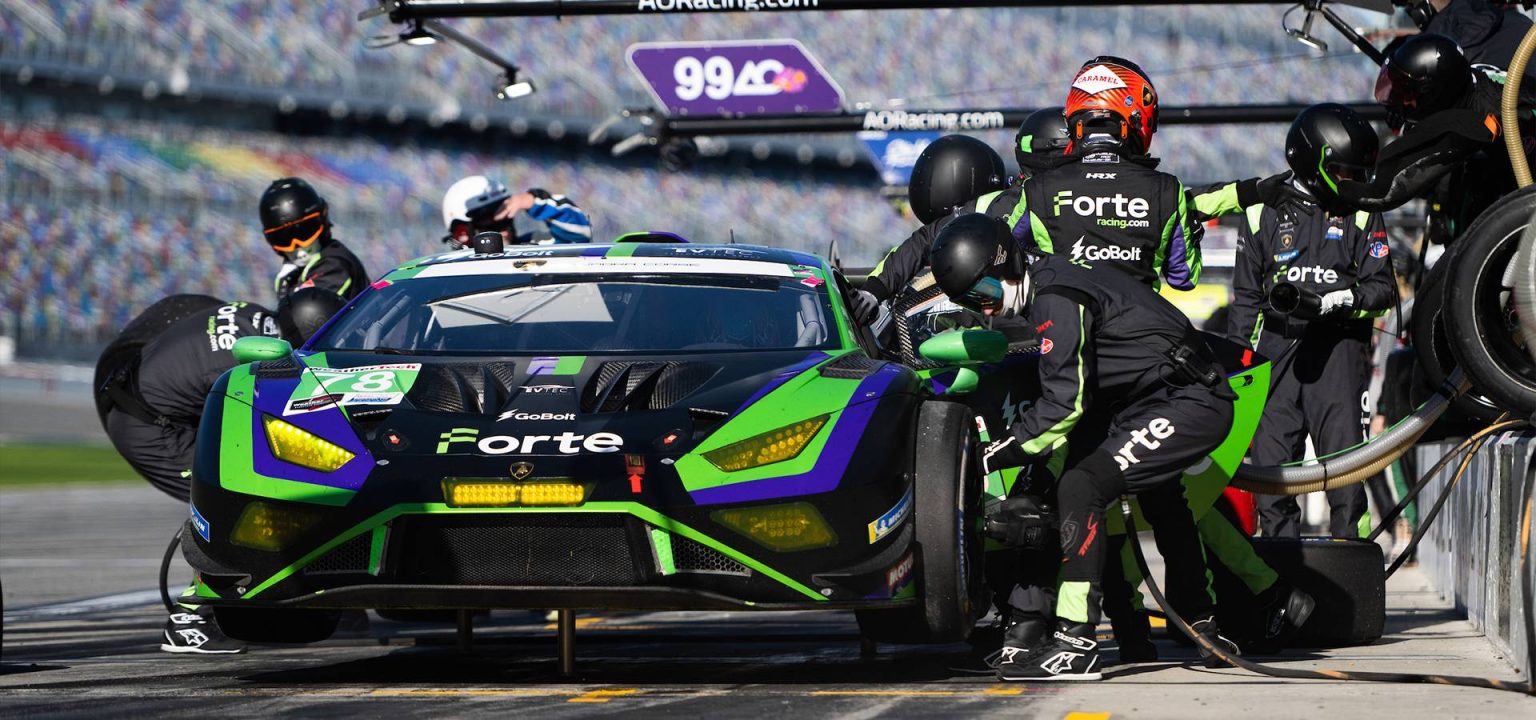 Mini GT 1:64 Lamborghini Huracán GT3 EVO2 #78 Forte Racing 2024 IMSA ...